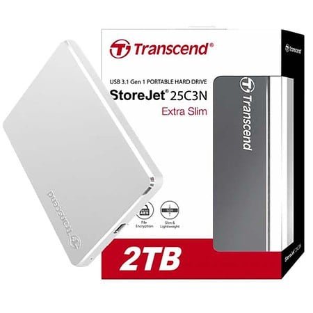 Disco Duro Externo Transcend 25C3S, 2.5″, 2TB, USB C 3.1, Cinza - MultiTek